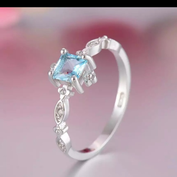 Jewelry | Light Blue Square Stone Ring | Poshmark